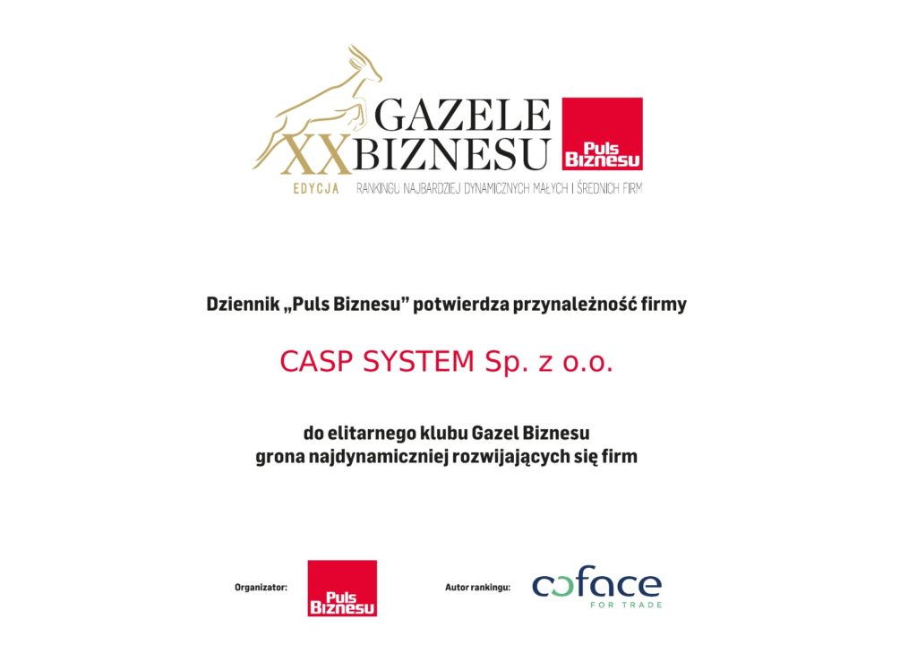 Gazele 2019 - dyplom - casp system - NDT 24
